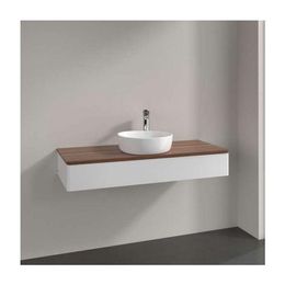 Villeroy & Boch Villeroy und Boch Antao Waschtisch-Unterschrank L10012GF mit Beleuchtung, 1 Auszug, 1200 x 190 x 500 mm, Front ohne Struktur, Glossy White Lacquer / Warm Walnut