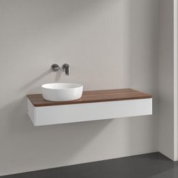 Villeroy & Boch Villeroy und Boch Antao Waschtisch-Unterschrank K11012GF 120x19x50cm, Waschbeckenplattenfarbe warm walnut, glossy white lacquer