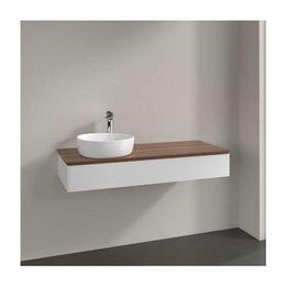Villeroy & Boch Villeroy und Boch Antao Waschtisch-Unterschrank L11112GF mit Beleuchtung, 1 Auszug, 1200 x 190 x 500 mm, Front mit Struktur, Glossy White Lacquer / Warm Walnut
