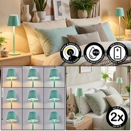 hofstein Salgadinho Tischleuchte 2-er Set LED Gr&uuml;n, 1-flammig