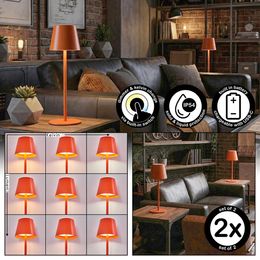 hofstein Salgadinho Tischleuchte 2-er Set LED Rot, 1-flammig