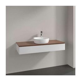 Villeroy & Boch Villeroy und Boch Antao Waschtisch-Unterschrank L10052GF mit Beleuchtung, 1 Auszug, 1200 x 190 x 500 mm, Front ohne Struktur, Glossy White Lacquer / Warm Walnut
