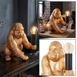 hofstein Affenlampe Zarik Tischleuchte Gold, Schwarz, 1-flammig