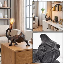 hofstein Cham&auml;leon Lampe Lyrion Tischleuchte Gold, Schwarz, 1-flammig