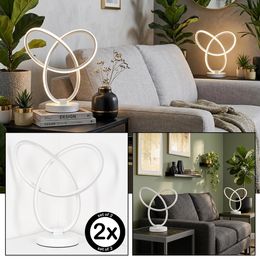 hofstein Jolor Tischleuchte 2-er Set LED Wei&szlig;, 1-flammig