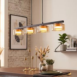 hofstein Folar Pendelleuchte LED Schwarz, 4-flammig