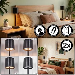 hofstein Kaval Tischleuchte 2-er Set LED Schwarz, 1-flammig