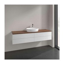 Villeroy & Boch Villeroy und Boch Antao Waschtisch-Unterschrank K25152GF 160x36x50cm, Hahnlochbohrung, Waschbeckenplattenfarbe warm walnut, glossy white lacquer