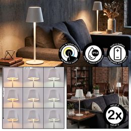 hofstein Salgadinho Tischleuchte 2-er Set LED Wei&szlig;, 1-flammig