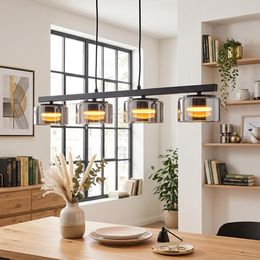 hofstein Folar Pendelleuchte LED Schwarz, 4-flammig