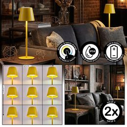 hofstein Salgadinho Tischleuchte 2-er Set LED Gelb, 1-flammig