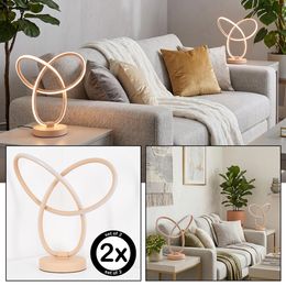 hofstein Jolor Tischleuchte 2-er Set LED Sandfarben, 1-flammig