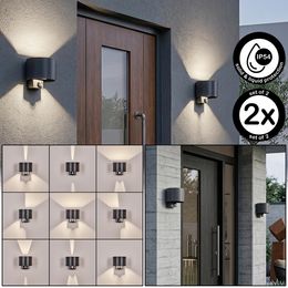 hofstein Almodofa Au&szlig;enwandleuchte 2-er Set LED Anthrazit, 1-flammig, Bewegungsmelder