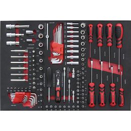 Werkzeug-Shadowboard, Steckschl&uuml;sselsatz 108tlg, f&uuml;r BxT 525 x 390 mm, mit 1 Ratsche 1/4'' kaiserkraft