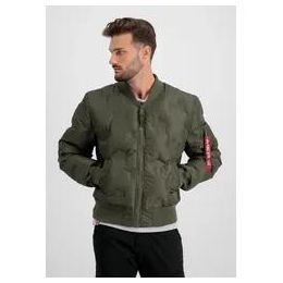 Winterjacke Alpha Industries "MA-1 Emb. Logo Puffer", Herren, Gr. L, gr&uuml;n (schwarz olive), Obermaterial: 100% Polyester; Futter: 100% Polyester; F&uuml;llung: 100% Polyester, Jacken Winterjacke