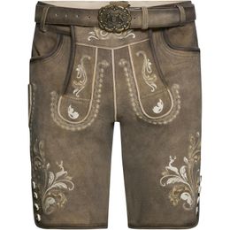 Almsach Kurze Lederhose Braun/Beige (Gr&ouml;&szlig;e: 50)