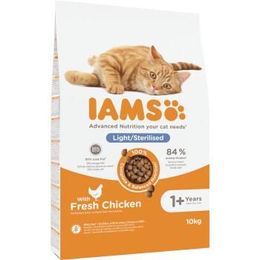 IAMS Advanced Nutrition Trockenfutter Katze, Adult ab 1 Jahr, Light, Huhn 10 kg