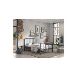 Vipack BRONXX Jugendbett mit Liegefl&auml;che 140 x 200 cm, Ausf. Metall Denim Blau matt