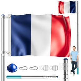Monzana Fahnenmast Alu 630cm inkl Frankreich-Flagge