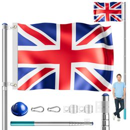 Monzana Fahnenmast Alu 630cm inkl England/UK-Flagge