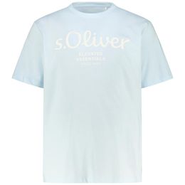 Herren Gro&szlig;e Gr&ouml;&szlig;en | s.Oliver T-Shirt mit Label-Print Farbe blau Gr&ouml;&szlig;e: 4XL