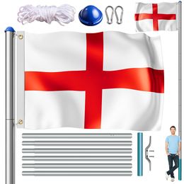 Monzana Fahnenmast Alu 650cm mit England/UK-Flagge