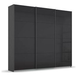 Schwebet&uuml;renschrank Rauch "Kleiderschrank Schrank Garderobe KOLUNA mit hochwertiger Glasfront", grau (graumetallic, glas basalt), B:203cm H:229cm T:62cm, Holzwerkstoff, Schr&auml;nke, Schwebet&uuml;renschrank, inkl. 2 Innenschubladen sowie extra Einlegeb&ouml;den MADE IN GERMANY