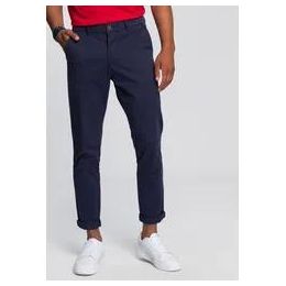 Jack & Jones Chinohose JACK & JONES "JPSTMARCO mit schmalem Bein und pflegeleichtem Stoff", Herren, Gr. 34, L&auml;nge 32, blau (navy blazer), Twill, Obermaterial: 98% Baumwolle, 2% Elasthan, unifarben, washed, schmal lang, Hosen Chinohose, washed, modisch, schmal, Baumwollmischung