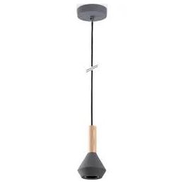 Paco Home Pendelleuchte "MORA", grau, &Oslash; 10cm H: 18,7cm, Leuchten, Wohnzimmer Esszimmer Klein Modern Holz Metall GU10 K&uuml;chenlampe, Pendelleuchte
