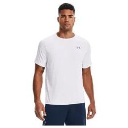 Trainingsshirt Under Armour "UA TECH 2.0 SS TEE", Herren, Gr. M, wei&szlig;, Jersey, Obermaterial: 100% Polyester, normal, Rundhals, Raglan&auml;rmel abgesteppt, Shirts, optimierte Passform, schnell trocknend, atmungsaktiv