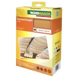 Sonnensegel Windhager, beige (sand), B:420cm T:140cm, Polyester, Sonnensegel, f&uuml;r Seilspannmarkise, inklusive Laufhaken, 4,2x1,4 m