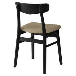 Esszimmerstuhl HAMMEL FURNITURE "Mosb&oslash;l, Stuhl, Massivholz mit gepolstertem Sitz &ndash; robust & komfortabel", , schwarz, schwarz, beige, B:48cm H:79cm T:46cm, Massivholz, Stoff, St&uuml;hle, Esszimmerstuhl, Massivholz, gepolsterte Sitzfl&auml;che, versch. Farbvarianten