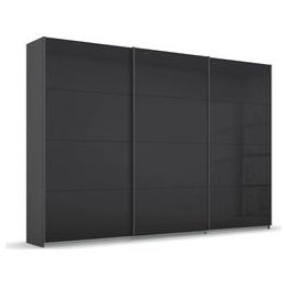 Schwebet&uuml;renschrank Rauch "Kleiderschrank Schrank Garderobe KOLUNA mit hochwertiger Glasfront", grau (graumetallic, glas basalt), B:271cm H:210cm T:62cm, Holzwerkstoff, Schr&auml;nke, Schwebet&uuml;renschrank, inkl. 2 Innenschubladen sowie extra Einlegeb&ouml;den MADE IN GERMANY