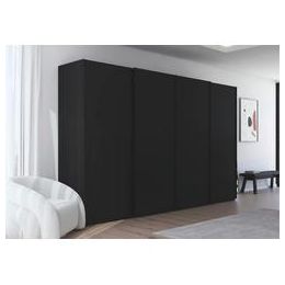 Schwebet&uuml;renschrank Rauch "Kleiderschrank Schrank Garderobe Schlafzimmerschrank SCALE-FYRA", schwarz-wei&szlig; (schwarz, griffleisten schwarz), B:360cm H:223cm T:68cm, Holzwerkstoff, Schr&auml;nke, Schwebet&uuml;renschrank, edle viergeteilte T&uuml;ren viele Farben und Griff-Farben MADE IN GERMANY