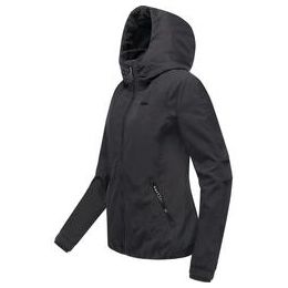 Outdoorjacke Ragwear "Dizzie A YOUMODO", Gr. 4XL (48), schwarz, Material: 68% Baumwolle, 32% Nylon, regular fit h&uuml;ftbedeckend, hoch geschlossener Ausschnitt, &Auml;rmel ohne &Auml;rmelschlitz elastischer Bund mit innenliegendem Gummizug, Jacken Outdoorjacke, Leichte &Uuml;bergangsjacke mit gro&szlig;er Kapuze