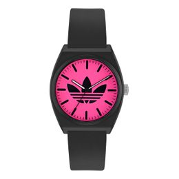 Quarzuhr adidas originals "PROJECT TWO", schwarz (schwarz, pink), Armbanduhren, Damen, Quarzuhr, Armbanduhr, Herrenuhr, Damenuhr, Resinarmband, Acrylglas