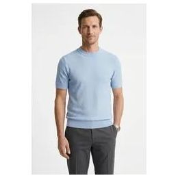 Kurzarmpullover BOSS "Nilton", Damen, Gr. 3XL, light, pastel blau450, Strick, Obermaterial: 100% Baumwolle, gestreift, regular fit normal, Rundhals, Rippstrickb&uuml;ndchen, Pullover, Premium Menswear Business-Casual-Look, Strukturstrick-Material