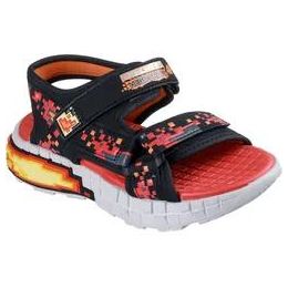 Sandale Skechers "MEGA-SPLASH 4K", Jungen, Gr. 28, schwarz, rot, Lederimitat, Textil, kontrastfarbene Details, Schuhe Sandale, Mega Craft Sandale mit Klettverschluss, Gr&ouml;&szlig;enschablone zum Download