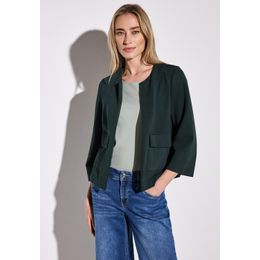 Cardigan Street One, Damen, Gr. 36, gr&uuml;n (hunter gr&uuml;n), Stoff, 46% Modal, 46% Polyester, 8% Elasthan, unifarben, comfort fit normal, ohne Ausschnitt, B&uuml;ndchen, Strickjacken, mit 3/4 &Auml;rmeln
