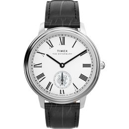 Quarzuhr Timex "WATERBURY METROPOLITAN", schwarz, Armbanduhren, Herren, Quarzuhr, Armbanduhr, Herrenuhr,Lederarmband,analog
