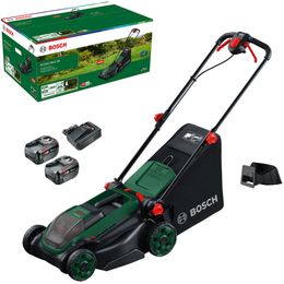 Bosch Home and Garden Akkurasenm&auml;her BOSCH HOME & GARDEN "Rotak 18V2-38", gr&uuml;n, Rasenm&auml;her, Kraftvoller 3-in-1-M&auml;her f&uuml;r mittelgro&szlig;e bis gr&ouml;&szlig;ere Rasenfl&auml;chen