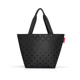 Shopper Reisenthel "shopper M", glossy dots schwarz, B:51cm H:30,5cm T:26cm, Polyester, Taschen, Shopper, &Ouml;ffnung mit Rei&szlig;verschluss, Quadratischer Boden, kleine Innentasche
