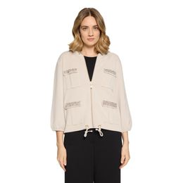 Sweatjacke Betty Barclay "Damen mit Kapuze", Damen, Gr. 36, grau beige, Sweatware, Obermaterial: 52% Polyester, 41% Modal, 7% Elasthan, l&auml;ssig geschnitten normal, Sweatjacken Sweatjacke