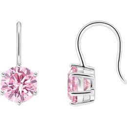 Paar Ohrh&auml;nger Thomas Sabo "mit gro&szlig;em Zirkoniastein, H2287-051-14, H2287-051-9, H2287-414-14", bunt (silberfarben, rosa, rosa), Ohrringe, Damen, Silber 925 (recycelt), mit Zirkonia (synth.)