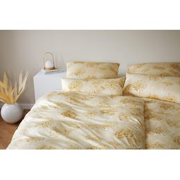 Bettw&auml;sche Elegante "Meadow", sonne, B/L: 155cm x 220cm, 1 Stk., 1 Stk., Mako-Jersey, B/L: 80cm x 80cm, 2, Mako-Jersey, Obermaterial: 100% Baumwolle, Bettw&auml;sche, Bettw&auml;sche, angenehmes Hautgef&uuml;hl