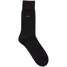 Businesssocken BOSS "George RS Uni MC", Herren, Gr. 45-46, schwarz (schwarz001), Baumwolle, unifarben, Socken, mit dezentem, eingestricktem BOSS Logo-Schriftzug