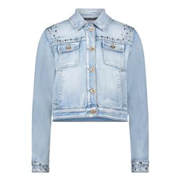 Jackenblazer Betty Barclay "Damen langarm", Damen, Gr. 36, light blau denim, Denim/Jeans, Obermaterial: 56% Baumwolle, 30% Viskose, 12% Polyester, 2% Elasthan, sehr schmal kurz, Blazer