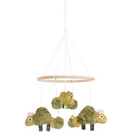 babyFEHN Mobile FEHN "Lazy, Crazy & Pink, Holz-Mobile Cham&auml;leon", gr&uuml;n (khaki, olive), Mobil&eacute;s, BabyB:33cm H:2,8cm L:51cm, Pl&uuml;sch, Softvelour, B:33cm H:2,8cm L:51cm