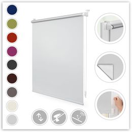Seitenzugrollo LICHTBLICK ORIGINAL "Klemmfix Hitzeschutz" Gr. 12, wei&szlig; (wei&szlig;, wei&szlig;), B:65cm H:150cm, Polyester, Rollos, Seitenzugrollo, mit Thermobeschichtung