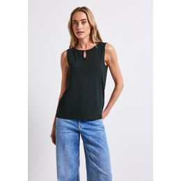 Shirttop Street One, Damen, Gr. 34, gr&uuml;n (pine grove gr&uuml;n), Jersey, 95% Viskose, 5% Elasthan, unifarben, normal normal, U-Boot-Ausschnitt, abgesteppt, Tops Shirttop, mit Materialmix